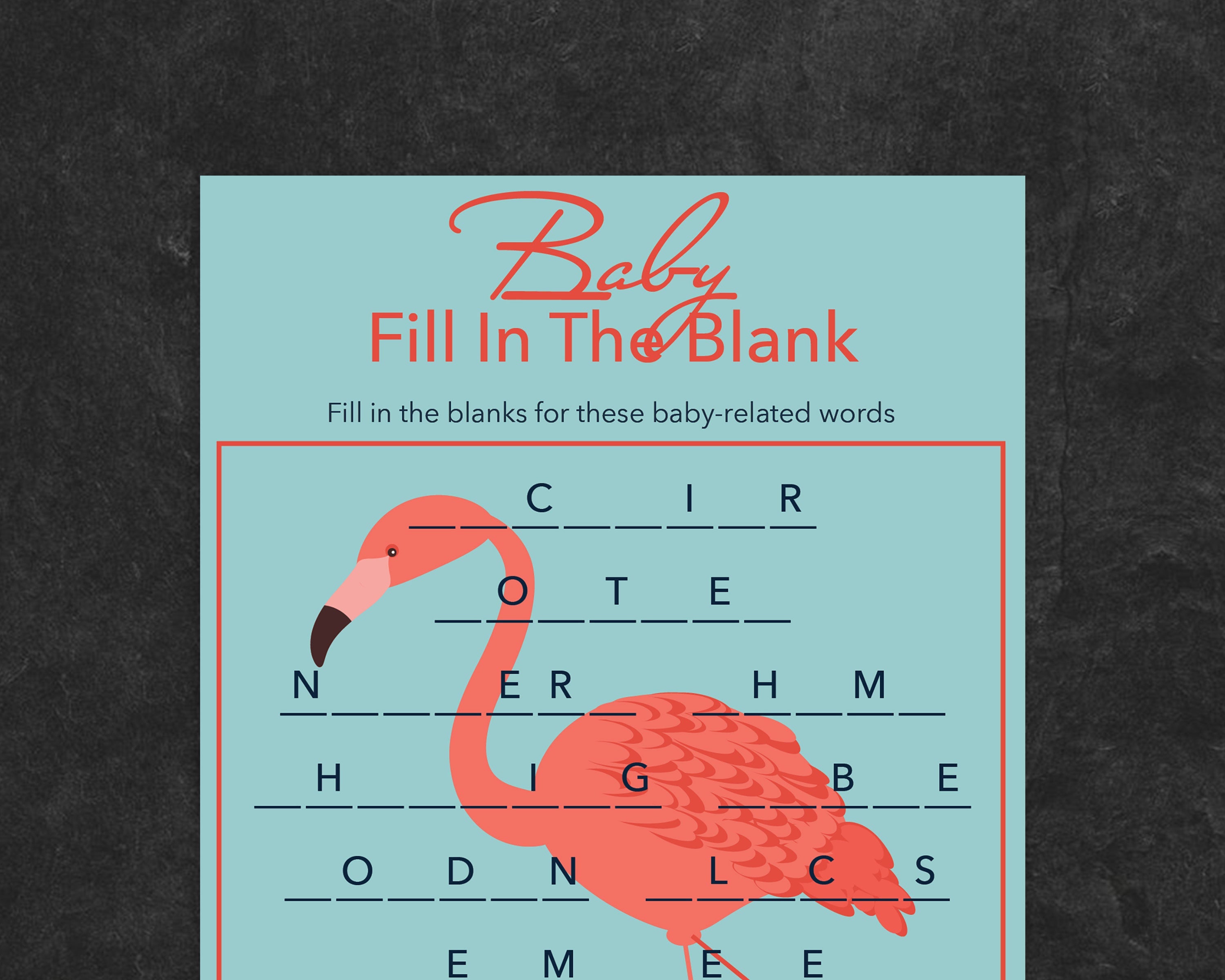 Baby Word Scramble - Black and White Printable Game Cards ...