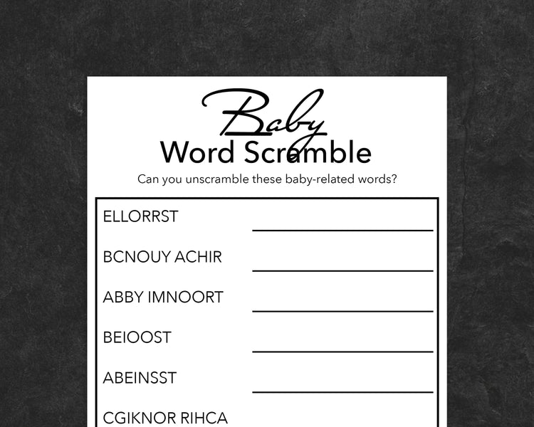 Bridal Word Search - Black and White Printable Game Cards ...