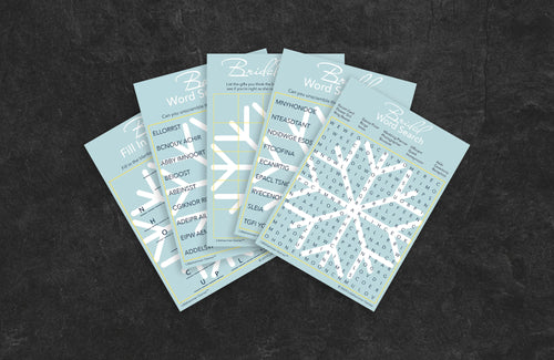 Bridal Word Search - Snowflake Printable Game Cards – Littlehammer Games