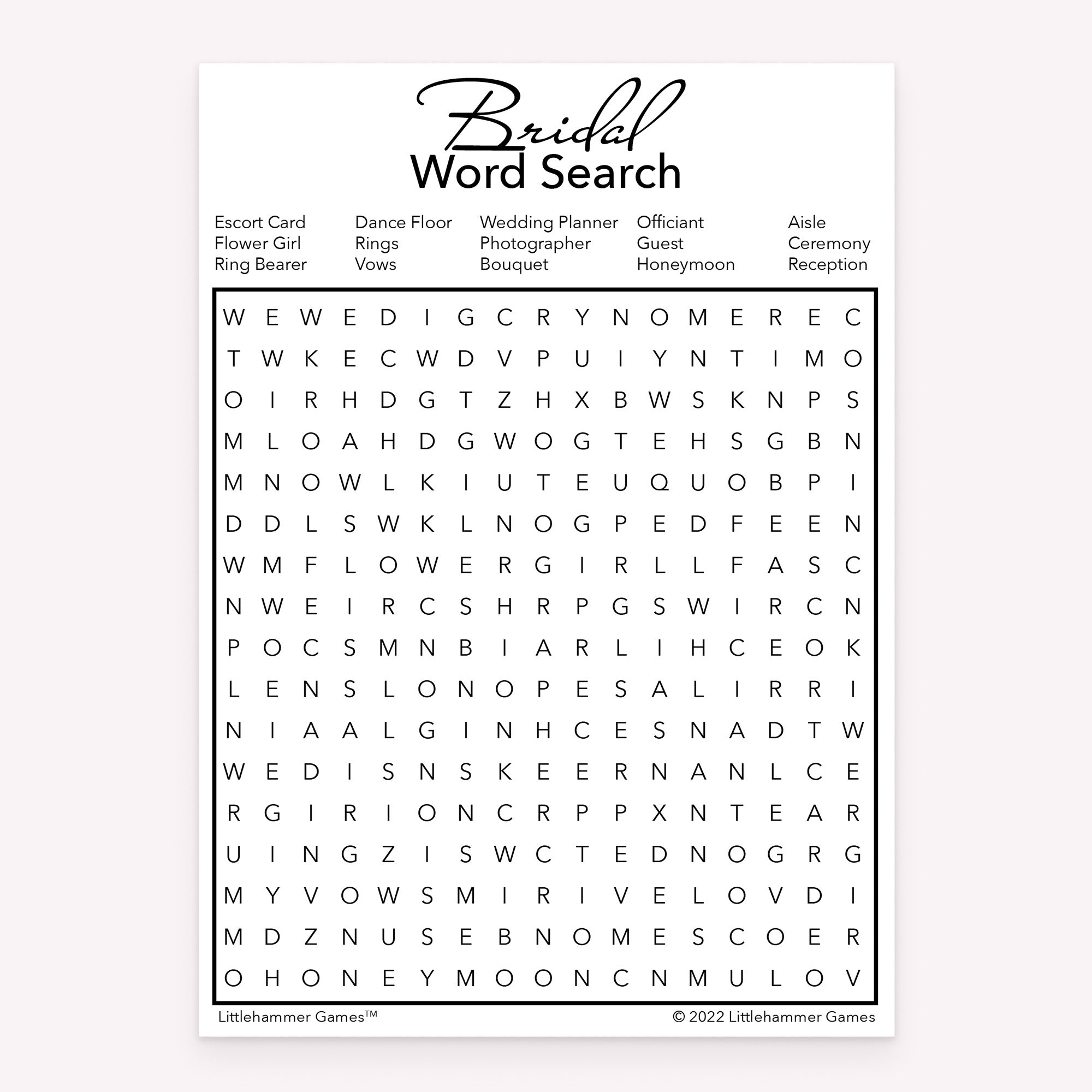 Bridal Bingo Black And White Printable Game Cards Bridal Bingo Black And White Printable Game Cards