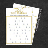 Baby Fill in the Blank - Gold Printable Game Cards – Littlehammer Games