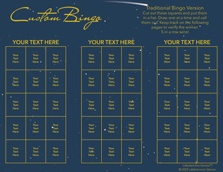 Custom Bingo Set - Celestial Printable Game Cards – Littlehammer Games